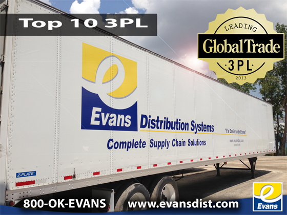 Evans Distribution Systems Named Top 10 3PL by Global Trade Magazine - Evans Distribution Systems